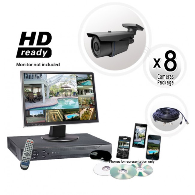 8 Security Camera System with 700TVL Cameras 200ft Night Vision and ...