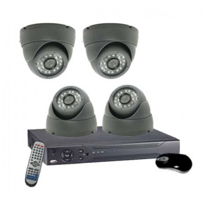 4 Camera System with Outdoor Dome Cameras