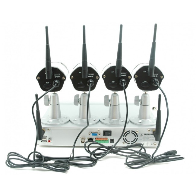 Wireless Camera System with 4 Cameras