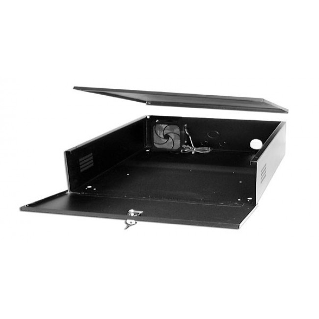 DVR / VCR Desktop Security Lockbox w/ Fan - Low Profile