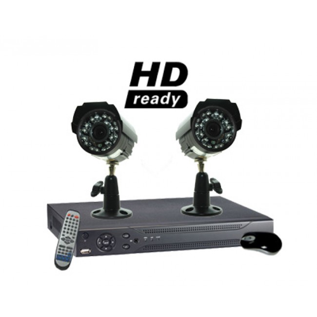 2 Camera CCTV System, Infrared Night Vision Weatherproof