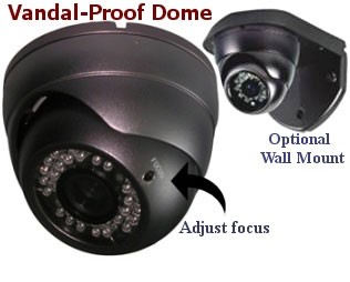Outdoor Dome Camera 700 TVL Vandal Proof with Zoom Lens