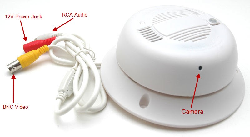Hidden Smoke Detector Camera with Microphone, 600TVL High Resolution